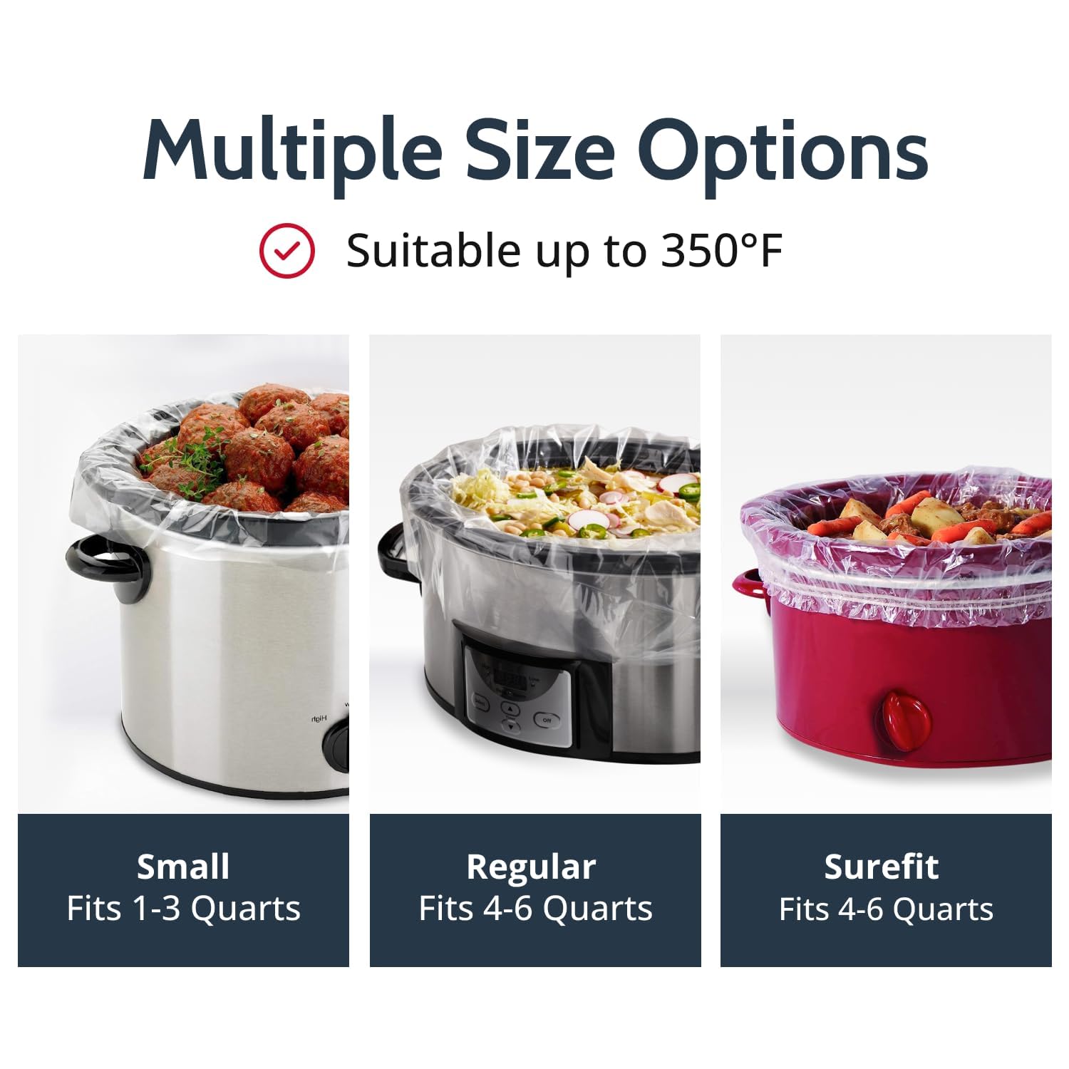 PanSaver Slow Cooker Liners - Disposable Liners for Instant Cleanup with No Scrubbing - Fits 3-6 Quarts, 4 Count