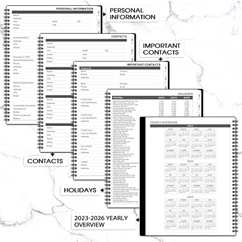 2023-2026 Monthly Planner/Calendar - 3 Year Monthly Planner 2023-2026, July 2023 - June 2026, 9'' x 11'', Calendar Planner with 36 Months Tabs, Double-side Pocket, Holidays, Notes Pages