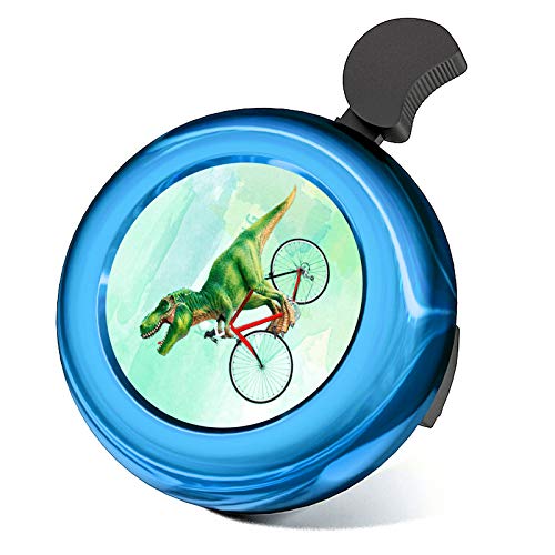 Kid's Bike Bell Vintage Classic Aluminum Alloy Bicycle Bell Loud Crisp Sound Bike Horns Unicorn Cycling Bell Handlebars Bell for Bike Blue Bicycle Bell for Adults Girls Boy-Dinosaur Riding Bike