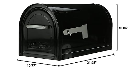 Gibraltar Mailboxes Reliant Locking, Large Capacity, Galvanized Steel, Post-Mount Mailbox, Black