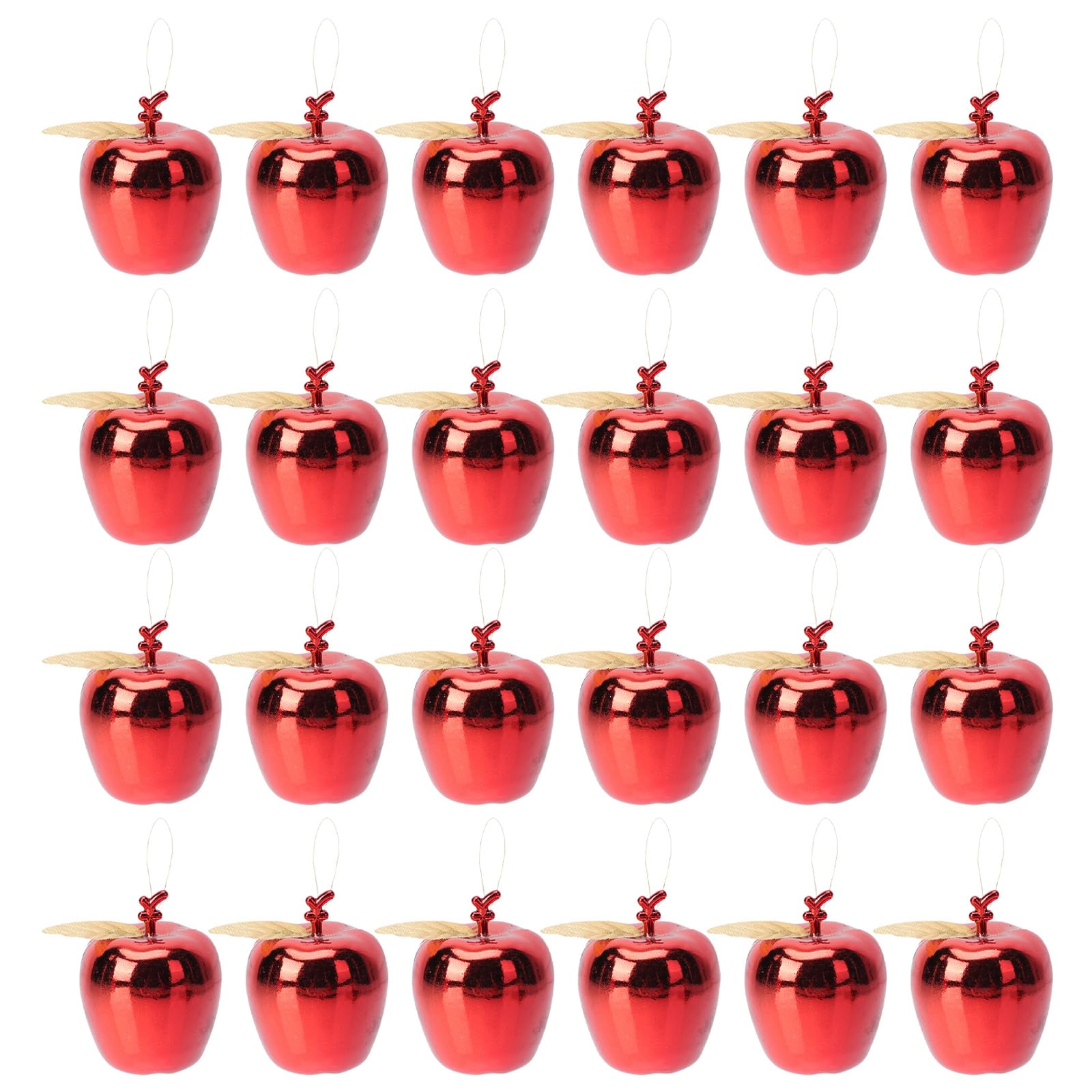 24pcs Plastic Apples for Decoration: Hanging Christmas Apple Tree Pendant Vintage Apple Ornaments Red Apples Ornaments for Christmas Tree Decorations