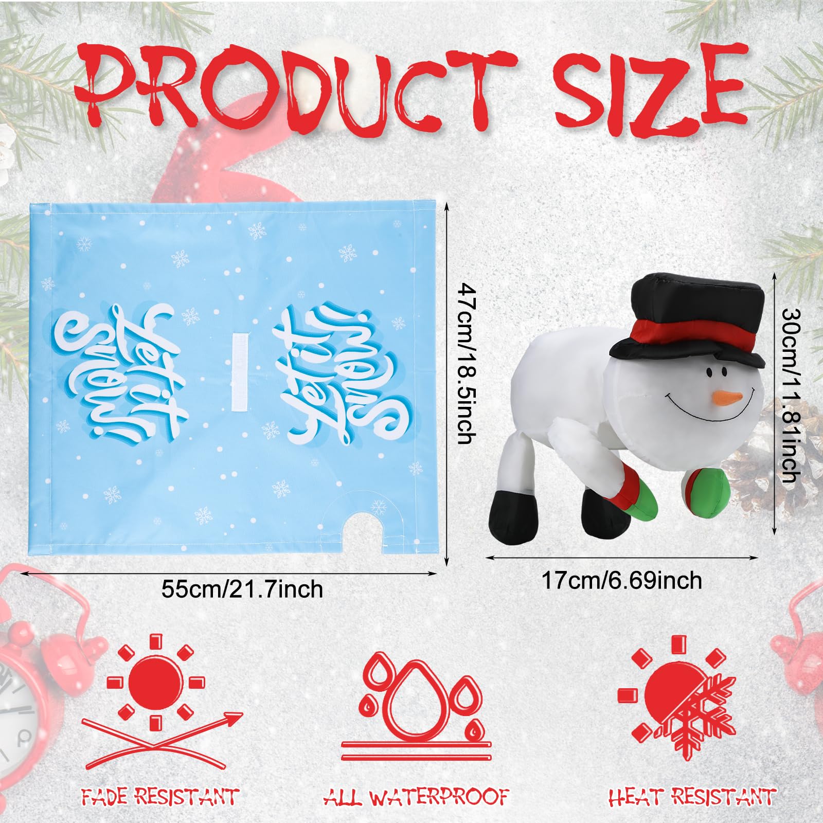 Huwena Christmas Winter Magnetic Mailbox Cover, Mailbox Wraps Post Letter Box Cover Mailbox Covers Outdoor Home Garden Decor Standard Size 22 x 18.5 Inches (Snowman)