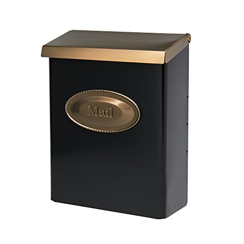 Gibraltar Mailboxes Designer Locking Medium Capacity Galvanized Steel Black, Wall-Mount Mailbox, DVKGB000