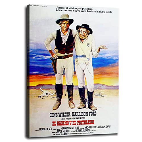 The Frisco Kid Canvas Prints Gene Wilder Vintage Movie Poster Poster Wall Art For Home Office Bedroom Decorations With Framed 36"x24"