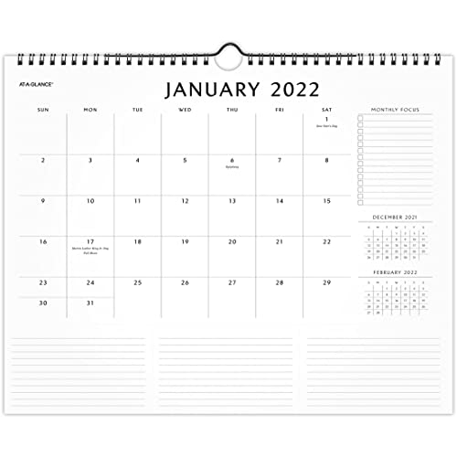 2022 Wall Calendar by AT-A-GLANCE, 15" x 12", Medium, Monthly, Wirebound (PM75828)
