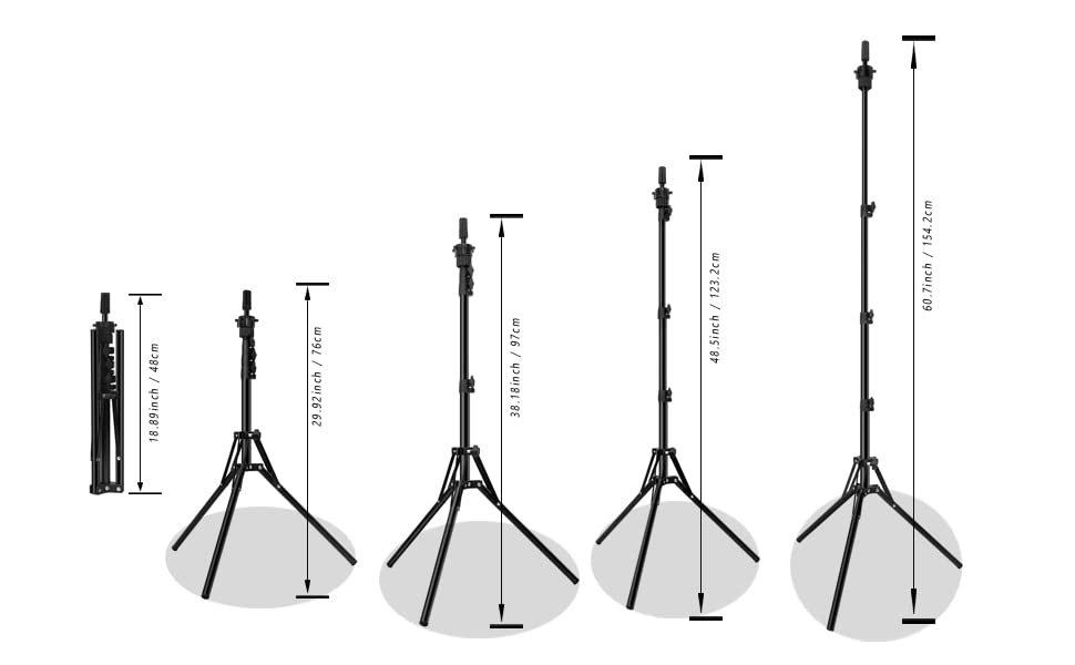 DANSEE Wig Stand Tripod Metal Adjustable Mannequin Head Stand Upgrade Foldable Wig Head Stand for Cosmetology Hairdressing Training