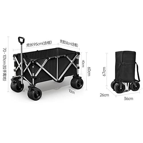 Suuim 220L Wagons Carts Heavy Duty Foldable, Wagon Stroller,Collapsible Utility Wagon Heavy Duty Folding,Ideal for Outdoor (Color : A) (B)