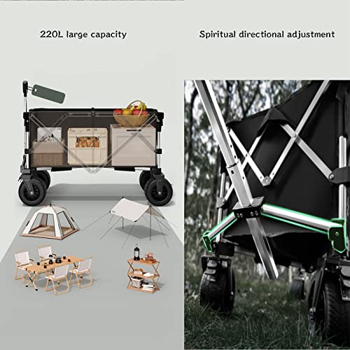 Suuim 220L Wagons Carts Heavy Duty Foldable, Wagon Stroller,Collapsible Utility Wagon Heavy Duty Folding,Ideal for Outdoor (Color : A) (B)