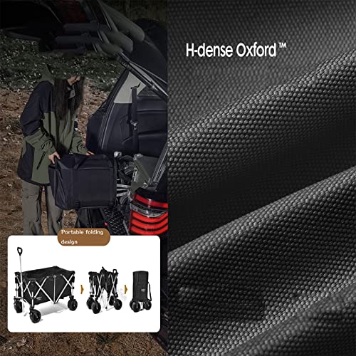 Suuim 220L Wagons Carts Heavy Duty Foldable, Wagon Stroller,Collapsible Utility Wagon Heavy Duty Folding,Ideal for Outdoor (Color : A) (B)