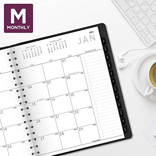2022 Weekly & Monthly Planner by AT-A-GLANCE, 7" x 8-3/4", Medium, Contemporary, Black (70545X05)
