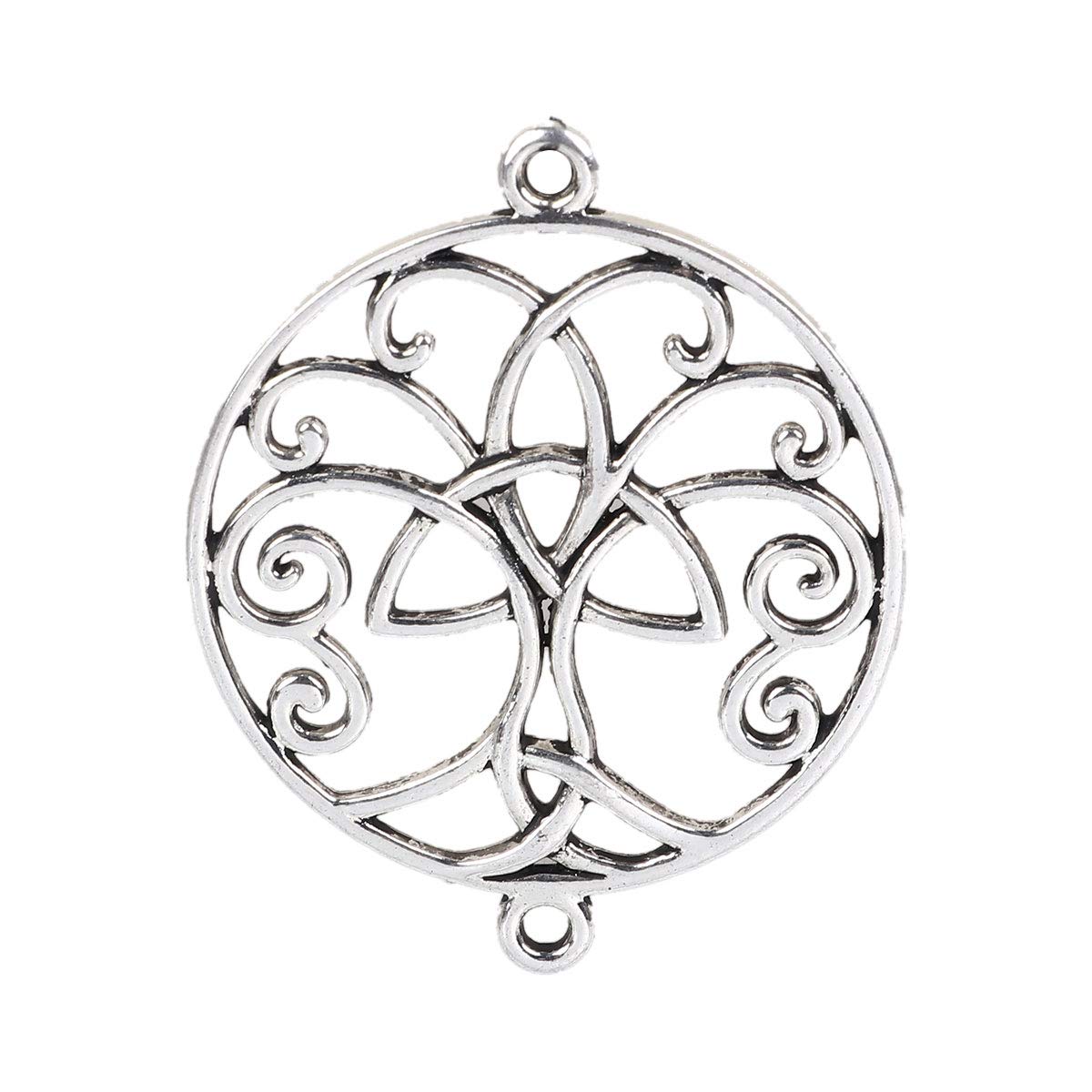 JGFinds Large Tree of Life Boho Chic Silver Tone Charm Connectors for DIY Jewelry Making, 1 7/8", 10 Pack
