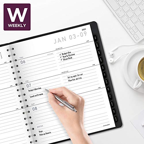 2022 Weekly & Monthly Planner by AT-A-GLANCE, 7" x 8-3/4", Medium, Contemporary, Black (70545X05)