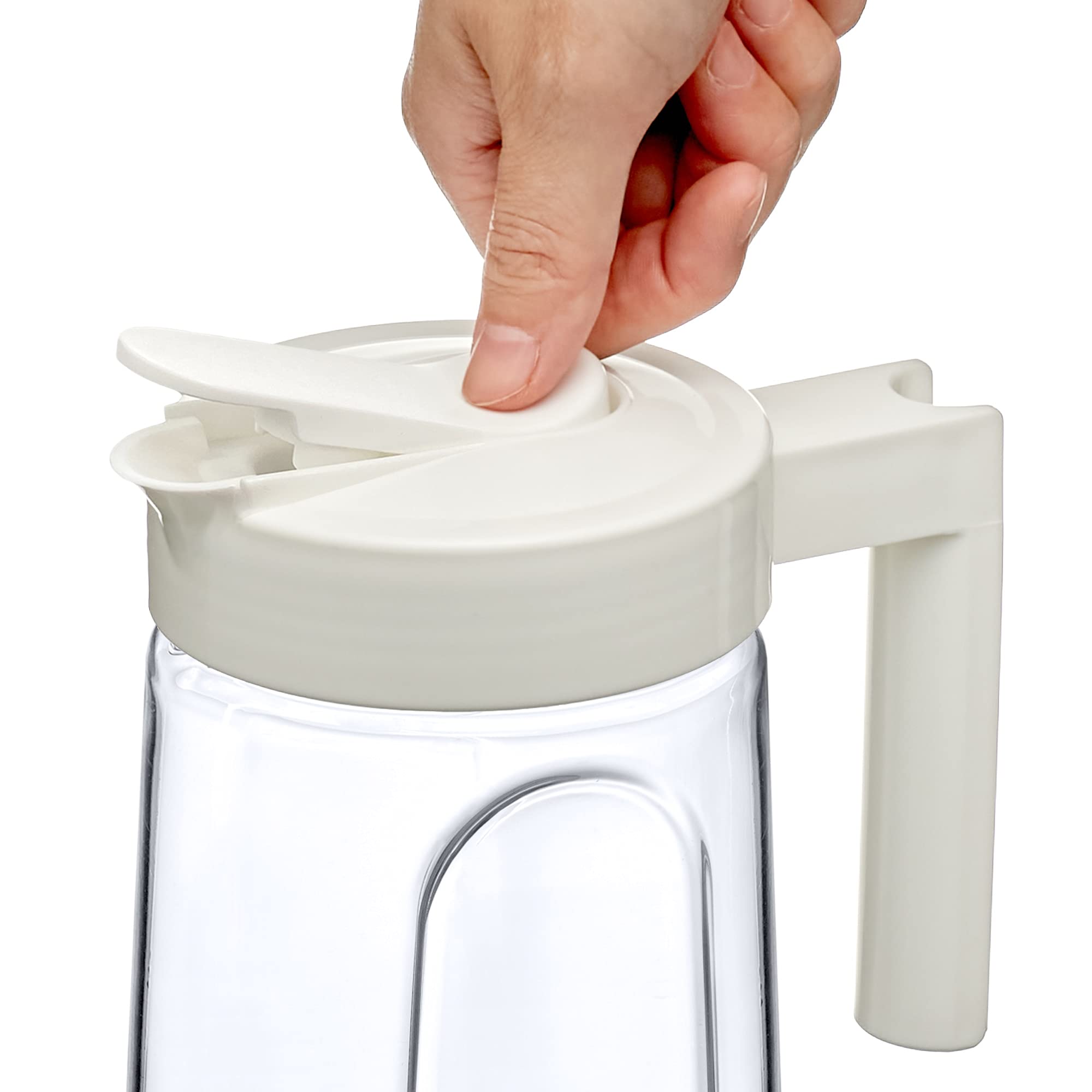 Amazing Abby - Slim - Tritan Pitcher (64 oz), Unbreakable Plastic Water Pitcher with Lid, BPA-Free, Heat-Resistant, Dishwasher-Safe, Great for Both Iced and Hot Drinks, Indoors and Outdoors, Blue