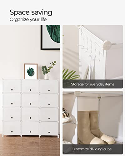 DINMO Shoe Rack, 8 Tier Shoe Storage Cabinet, 48 Pair Plastic Shoe Organizer for Closet Hallway Bedroom Entryway, White