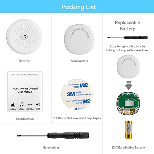 IOEN Smart Bell Dog Doorbells,Dog Bell Potty Communication,Professional Dog Door Bell Potty Dog Training Bell Buttons (1 Activator)
