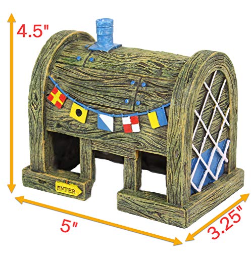 Penn-Plax Spongebob Squarepants Officially Licensed Aquarium Ornament β The Krusty Krab β Large
