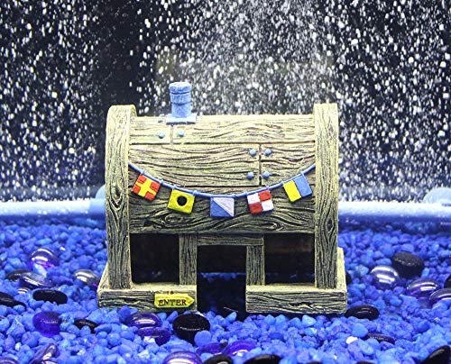 Penn-Plax Spongebob Squarepants Officially Licensed Aquarium Ornament β The Krusty Krab β Large