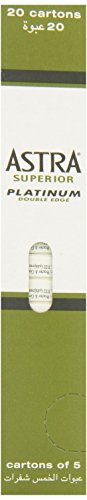 Astra Platinum Double Edge Safety Razor Blades ,100 Count (Pack of 1)