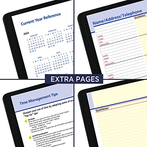 AT-A-GLANCE 2023 Weekly & Monthly Planner, QuickNotes, Hourly Appointment Book, 5" x 8", Small, Monthly Tabs, Pocket, Black (760205)