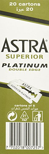 Astra Platinum Double Edge Safety Razor Blades ,100 Count (Pack of 1)