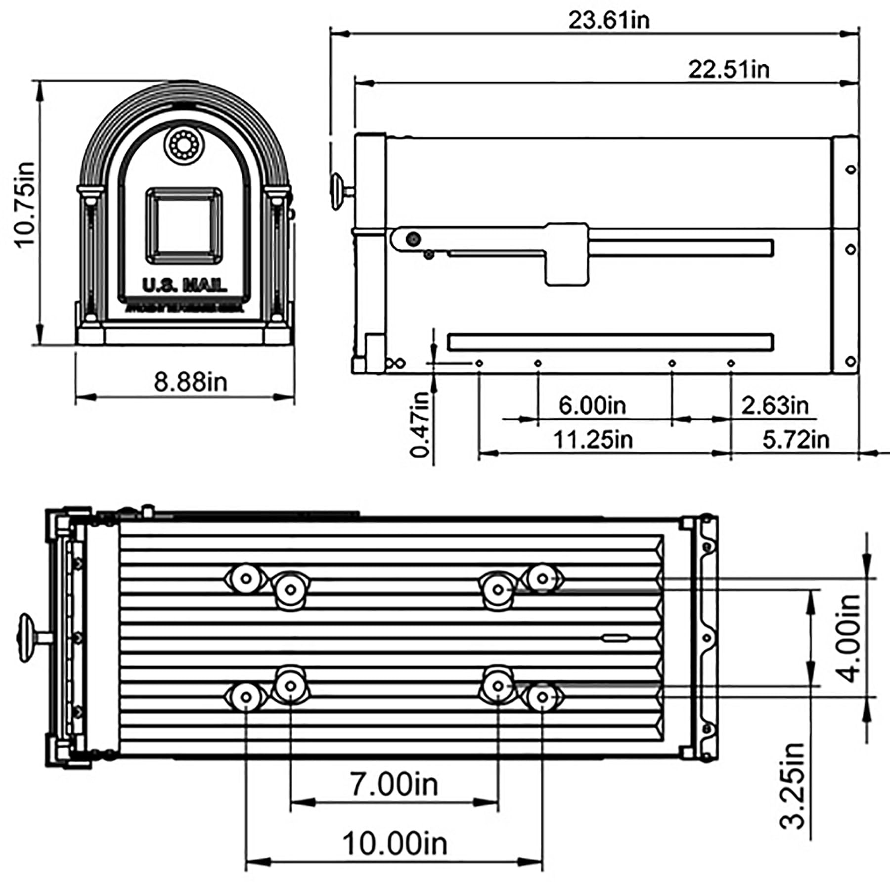 Gibraltar Mailboxes Garrison Large Capacity Galvanized Steel Venetian Bronze, Post-Mount Mailbox, GM160VBEC