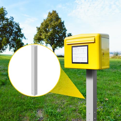 VEVOR Mailbox Post, 43" High Mailbox Stand, White Powder-Coated Mail Box Post Kit, Q235 Steel Post Stand Surface Mount Post for Sidewalk and Street Curbside, Universal Mail Post for Outdoor Mailbox