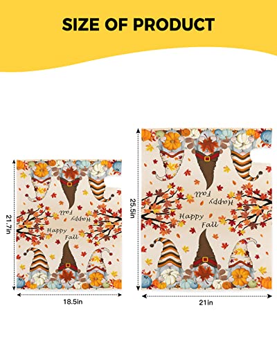 Happy Fall Magnetic Mailbox Covers 21" X 25.5", Autumn Gnomes with Pumpkin Fall Maple Leaves Farmhouse Mailbox Wraps Standard Size Thanksgiving Harvest Letter Box Cover for Holiday Banquet Party Decor