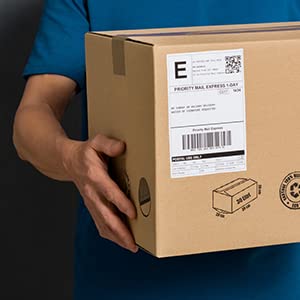 Phomemo Thermal Direct Shipping Label - 4" x 6" Fan-Fold Labels, 100 pcs, Permanent Adhesive, Commercial Grade Postage Thermal Labels (White-100)
