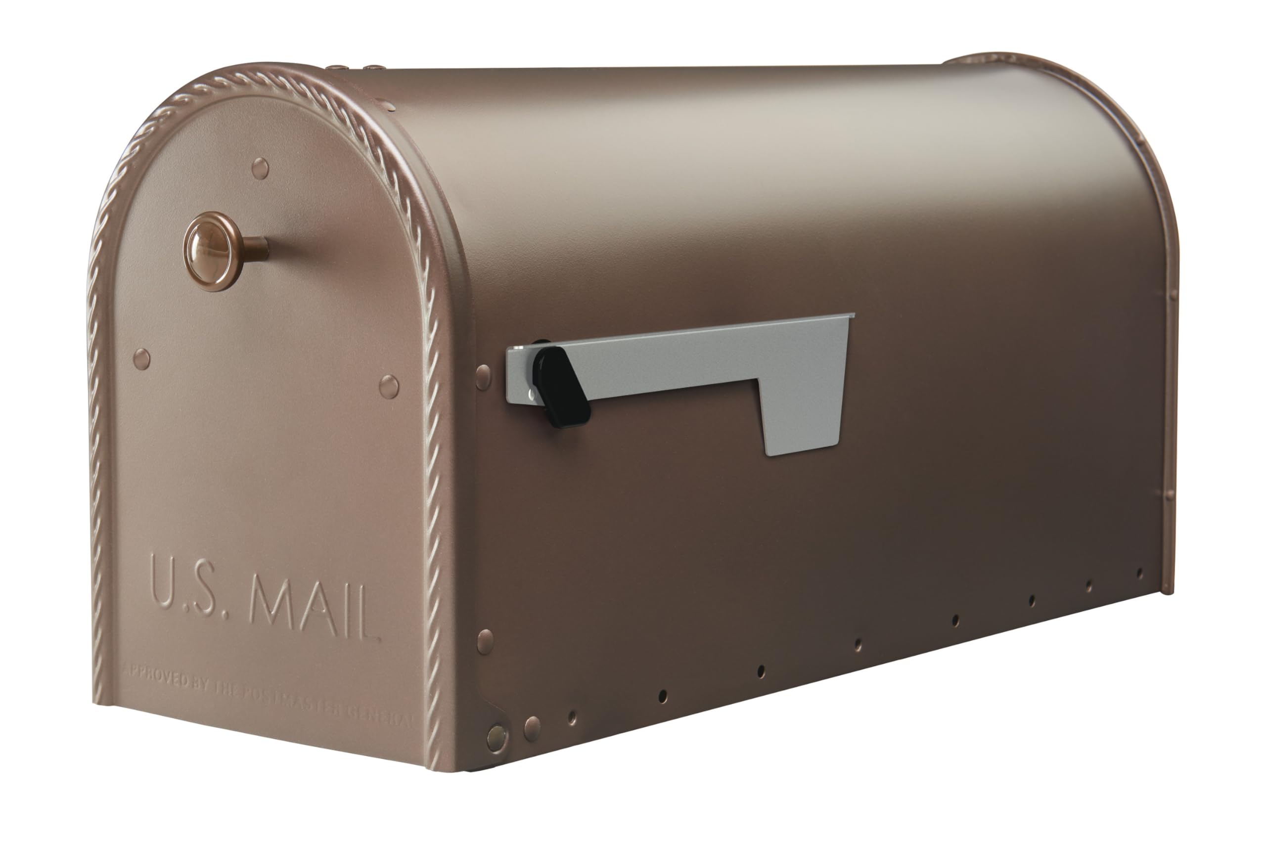 Architectural Mailboxes Edwards Galvanized Steel Post Mount Mailbox, Compatibility Code B, EM160VBAM, Bronze, Large Capacity
