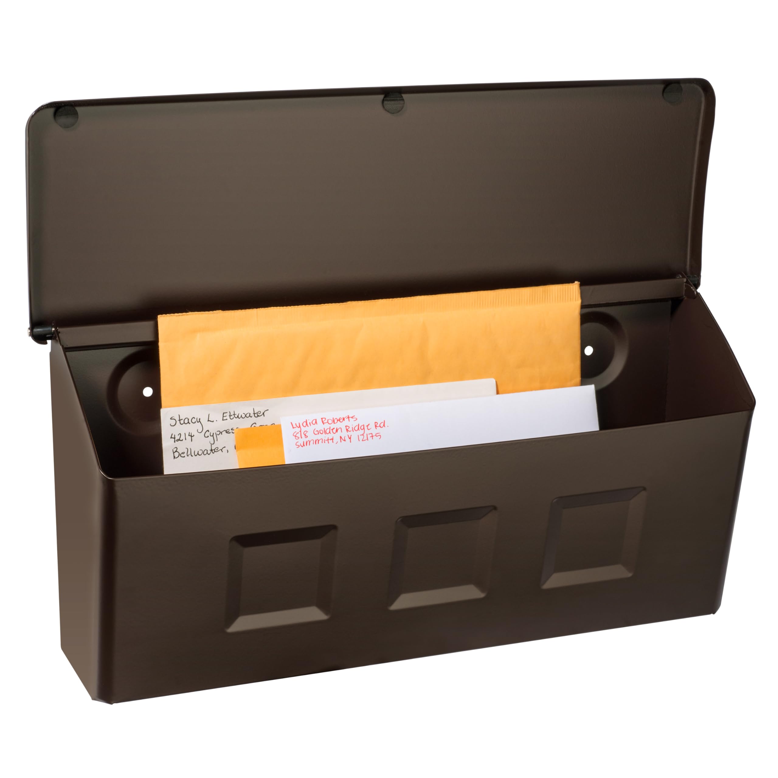 Architectural Mailboxes Wayland Galvanized Steel Wall Mount Mailbox, 2689RZ, Rubbed Bronze, Small Capacity