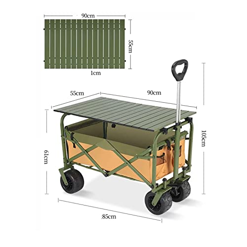 Suuim Heavy Duty 250kg Capacity Collapsible Wagon, Outdoor Folding Camping Wagons, Portable Utility Cart (Color : B) (B)