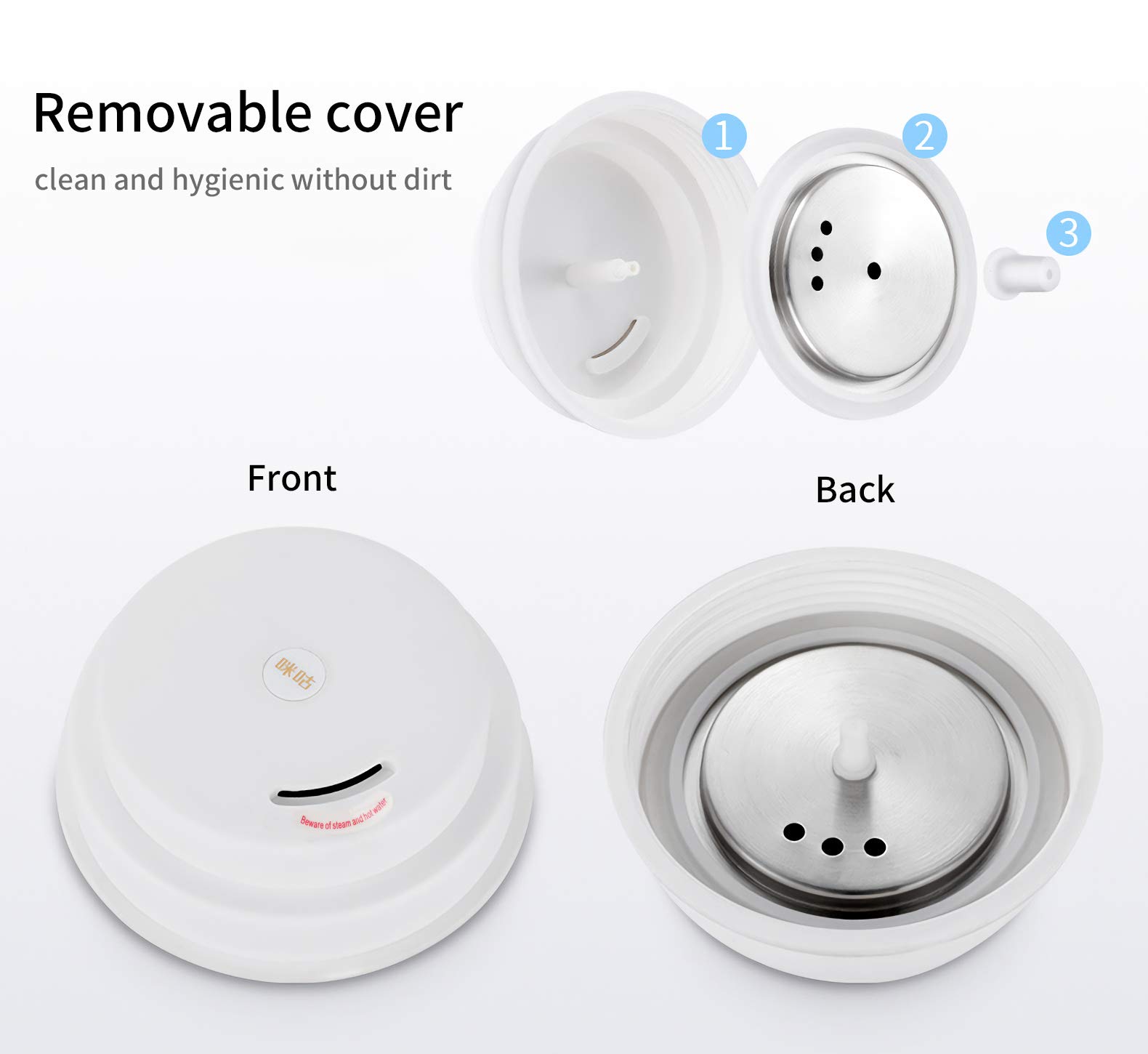 MiGoo Portable Stew Kettle Slow Cooker Electric Mini Travel 0.7L White Without Inner Liner Poach Boil Water Timing Keep Warm Multi-Use Low Power