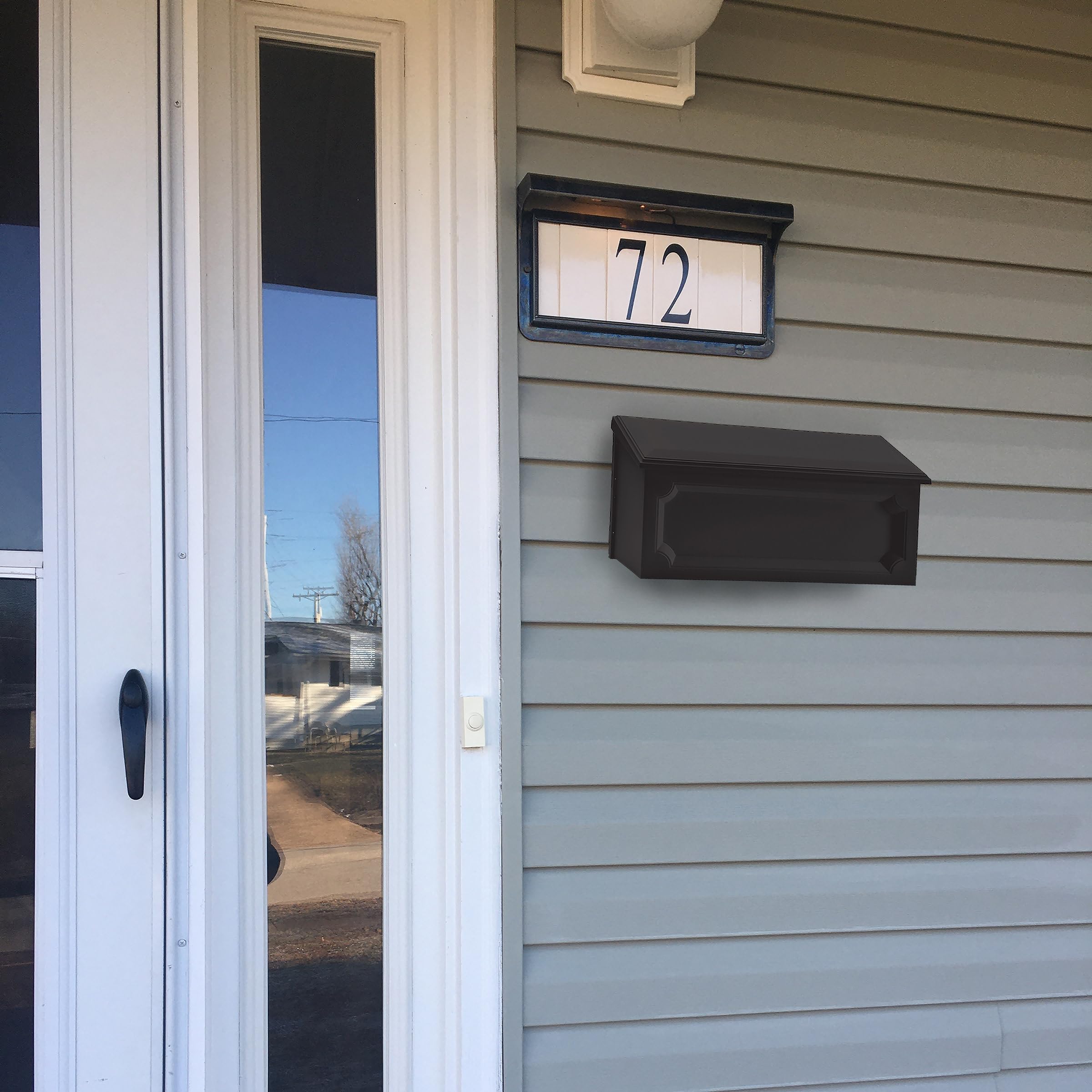 Architectural Mailboxes Windsor Plastic Wall Mount Mailbox, WMH00BAM, Black, Small Capacity