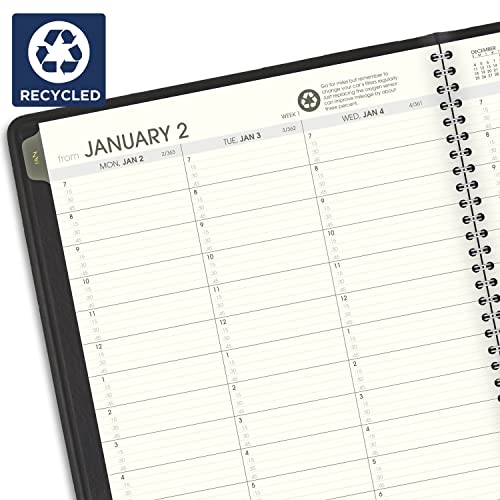 AT-A-GLANCE 2023 Weekly & Monthly Planner, Quarter-Hourly Appointment Book, 8-1/4" x 11", Large, Recycled, Black (70950G05)