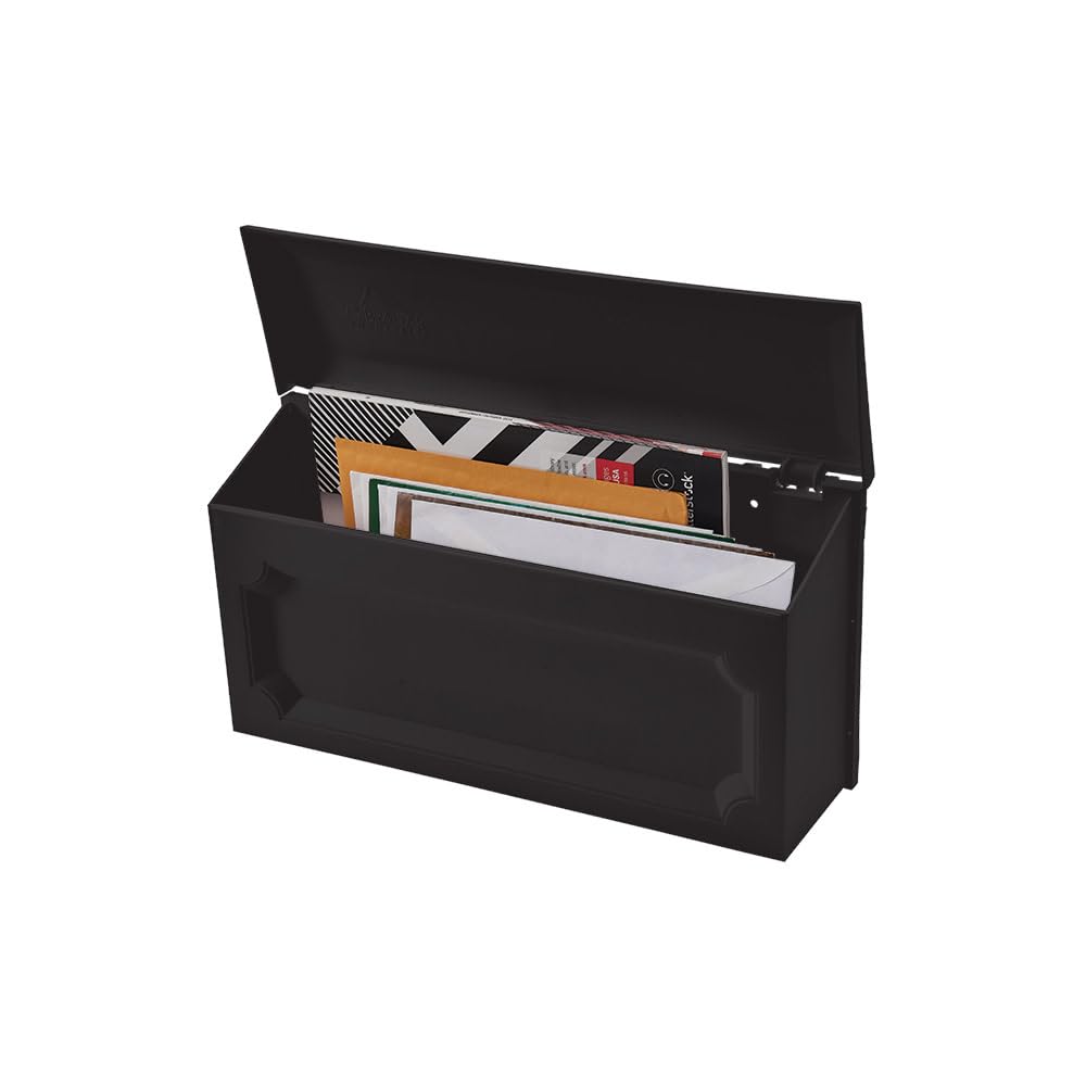 Architectural Mailboxes Windsor Plastic Wall Mount Mailbox, WMH00BAM, Black, Small Capacity