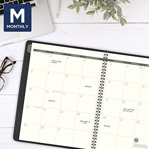 AT-A-GLANCE 2023 Weekly & Monthly Planner, Quarter-Hourly Appointment Book, 8-1/4" x 11", Large, Recycled, Black (70950G05)