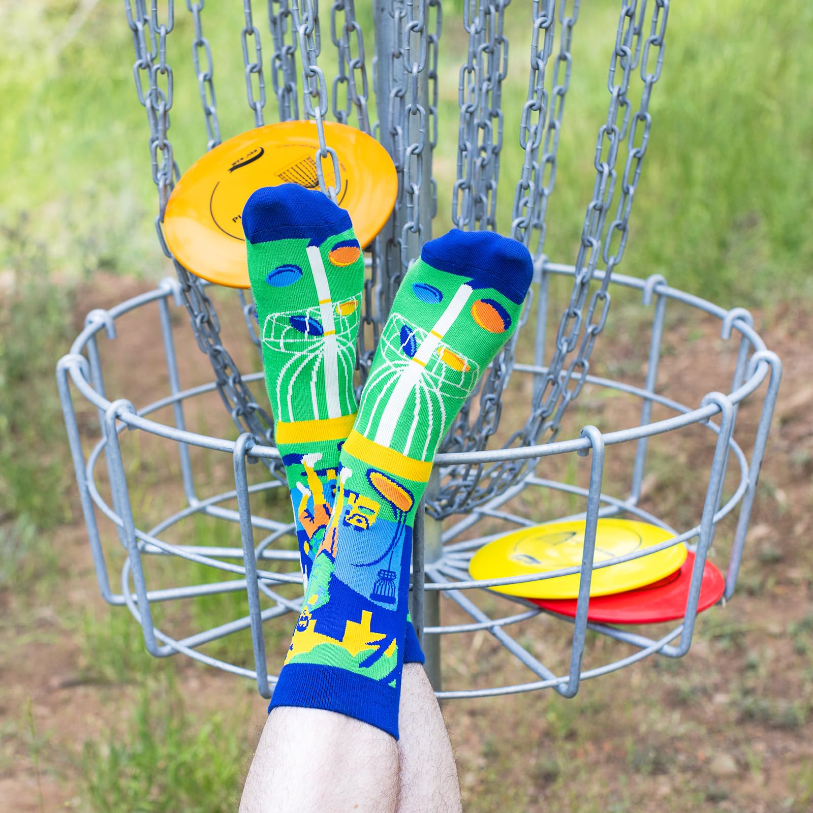 I'd Rather Be - Funny Socks For Men & Women - Gifts For Golfing, Hunting, Camping, Hiking, Skiing, Reading, Sports and more (US, Alpha, One Size, Regular, Regular, Playing Disc Golf)