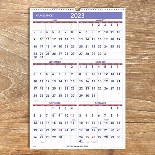 AT-A-GLANCE 2022-2023 Wall Calendar, Monthly Academic, 15-1/2" x 22-3/4", Large, Student (AY328) - July 2022-June 2023