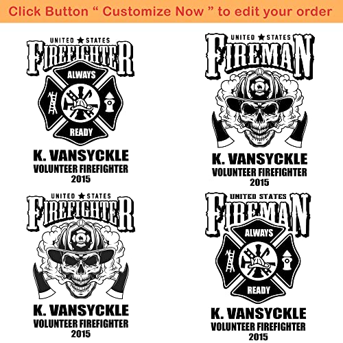 Taidesor Custom Name Gifts For District Chief - Skull Smoke Head - Frisco Fire Dept, Handmade Wooden Personalized Birthday, Promotion, Graduation, Retirement Gift For Firefighter Fireman