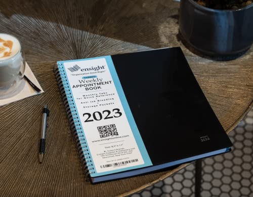 2023 Appointment Book & Planner - Ensight 8.5 x 11 inches, Large Tabbed Daily Hourly Weekly Planner, Calendar and Schedule Book 15-Minute time Slots, Business and Personal Planner (Blue)