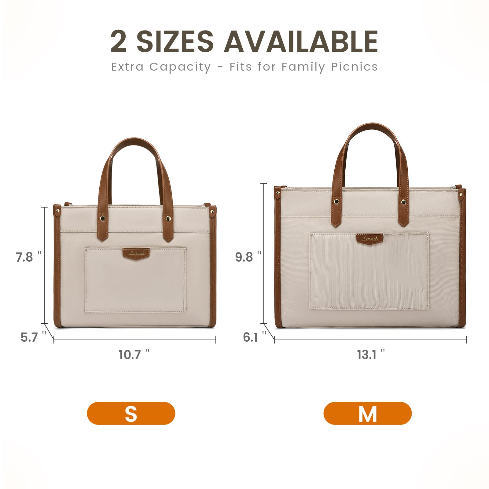 LOVEVOOK Lunch Bag Women Fashion,Lightweight Large Capacity Insulated Lunch Box for Office Work Picnic,Nude-Apricot,M