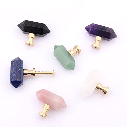 BITACS Crystal Stone Double Pointed Column Single Hole Brass Handle Drawer Wardrobe Wardrobe Door Cabinet Handle Furniture (Color : 3-Pack, Size : As The Picture Shows)