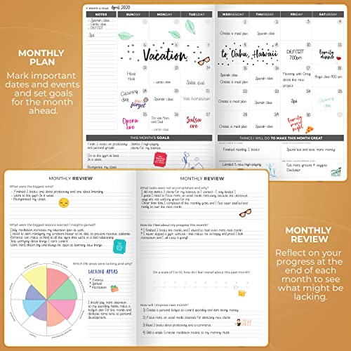 Clever Fox Planner PRO – Weekly & Monthly Life Planner to Increase Productivity, Time Management and Hit Your Goals – Organizer, Gratitude Journal – Undated, 1 Year – Softcover, 8.5x11″ (Amber Yellow)