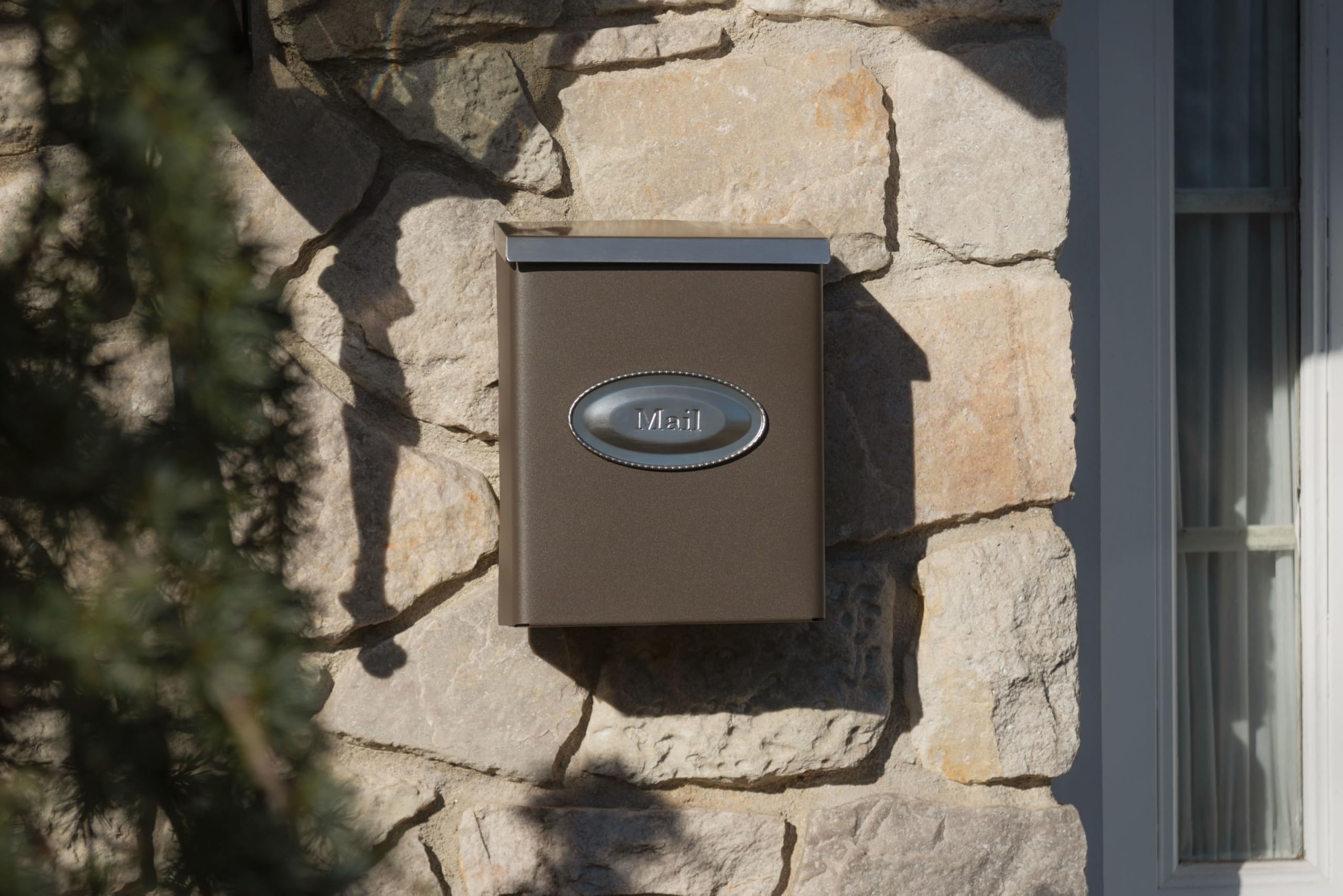 Architectural Mailboxes Designer Galvanized Steel Wall-Mount Mailbox, DVKPBZ0AM, Venetian Bronze, Medium