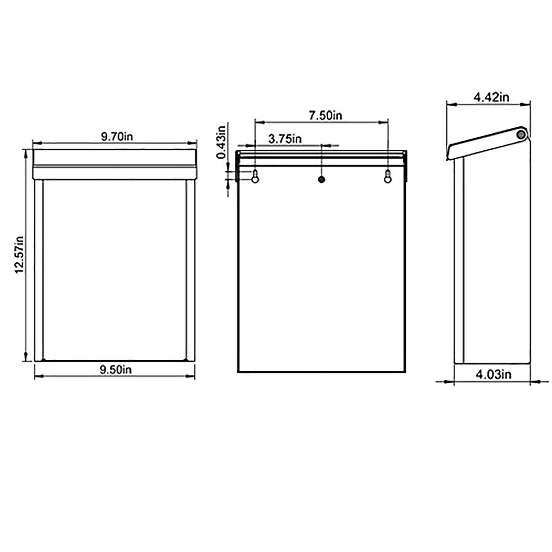 Architectural Mailboxes Designer Galvanized Steel Wall-Mount Mailbox, DVKPBZ0AM, Venetian Bronze, Medium