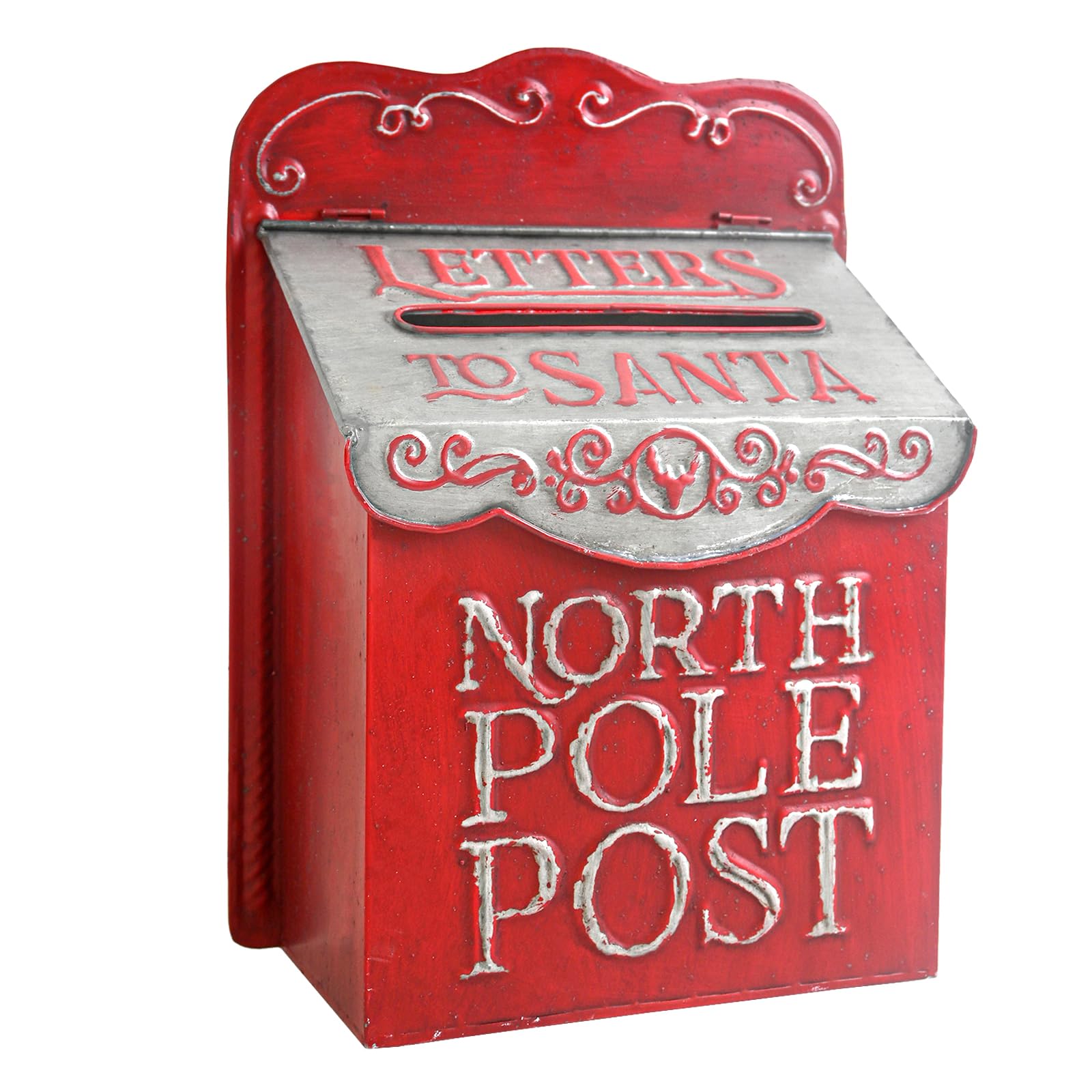 Z² BellaDecor Letters to Santa Mailbox Vintage Mailbox Wall Mount Mailboxes for Outside North Pole Post Vintage Mailbox Red Mailbox Decoration Christmas Farmhouse Decor