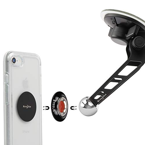 Nite Ize Original Steelie Orbiter Windshield Mount Kit - Low Profile Magnetic Car Windshield Mount for Smartphones