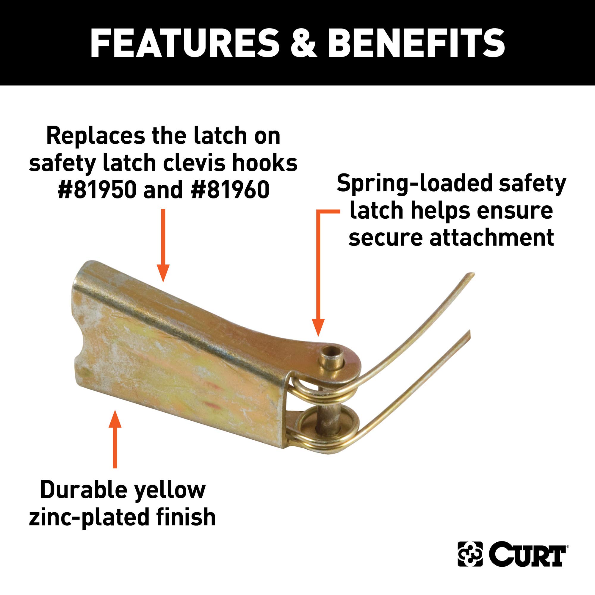 CURT 81999 Replacement Clevis Hook Safety Latch for CURT #81950 or #81960