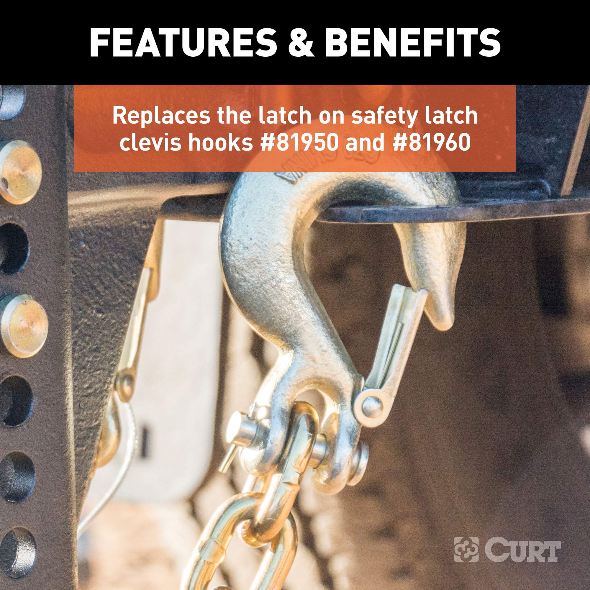 CURT 81999 Replacement Clevis Hook Safety Latch for CURT #81950 or #81960