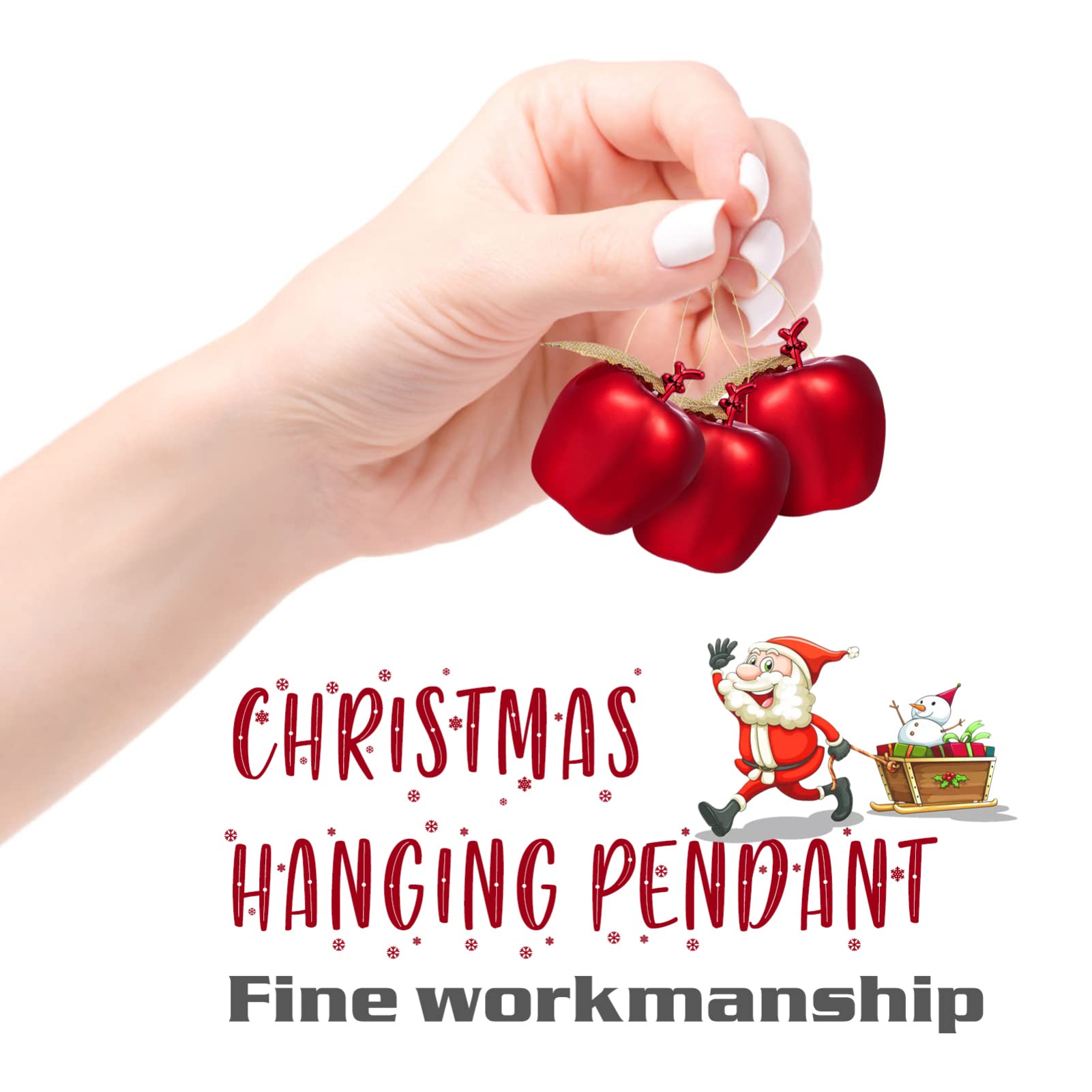 24Pcs Christmas Apples Ornaments Shatterproof Baubles Apple Shaped Hanging Ornaments Mini Apples Ball for Xmas Holiday Festival Christmas Tree Decorations Red